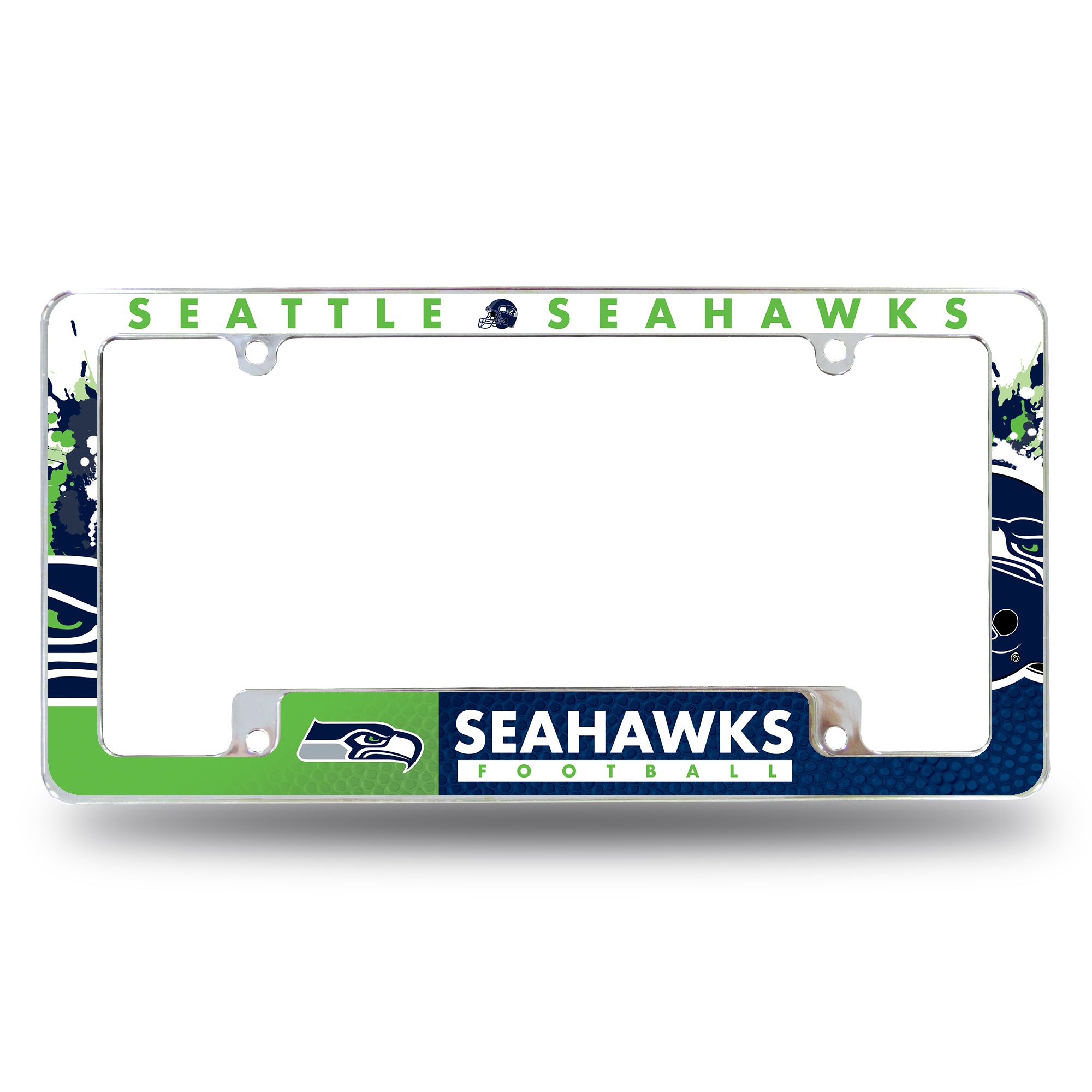 NFL Seattle Seahawks All Over Chrome License Plate Frame – League ...