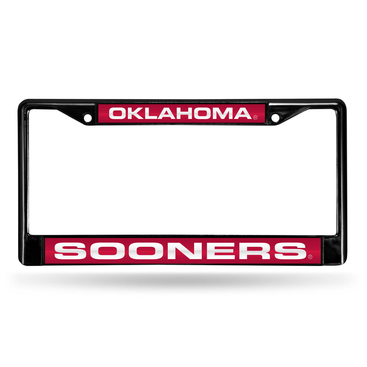 NCAA Oklahoma Sooners Laser Cut Black Chrome License Plate Frame ...