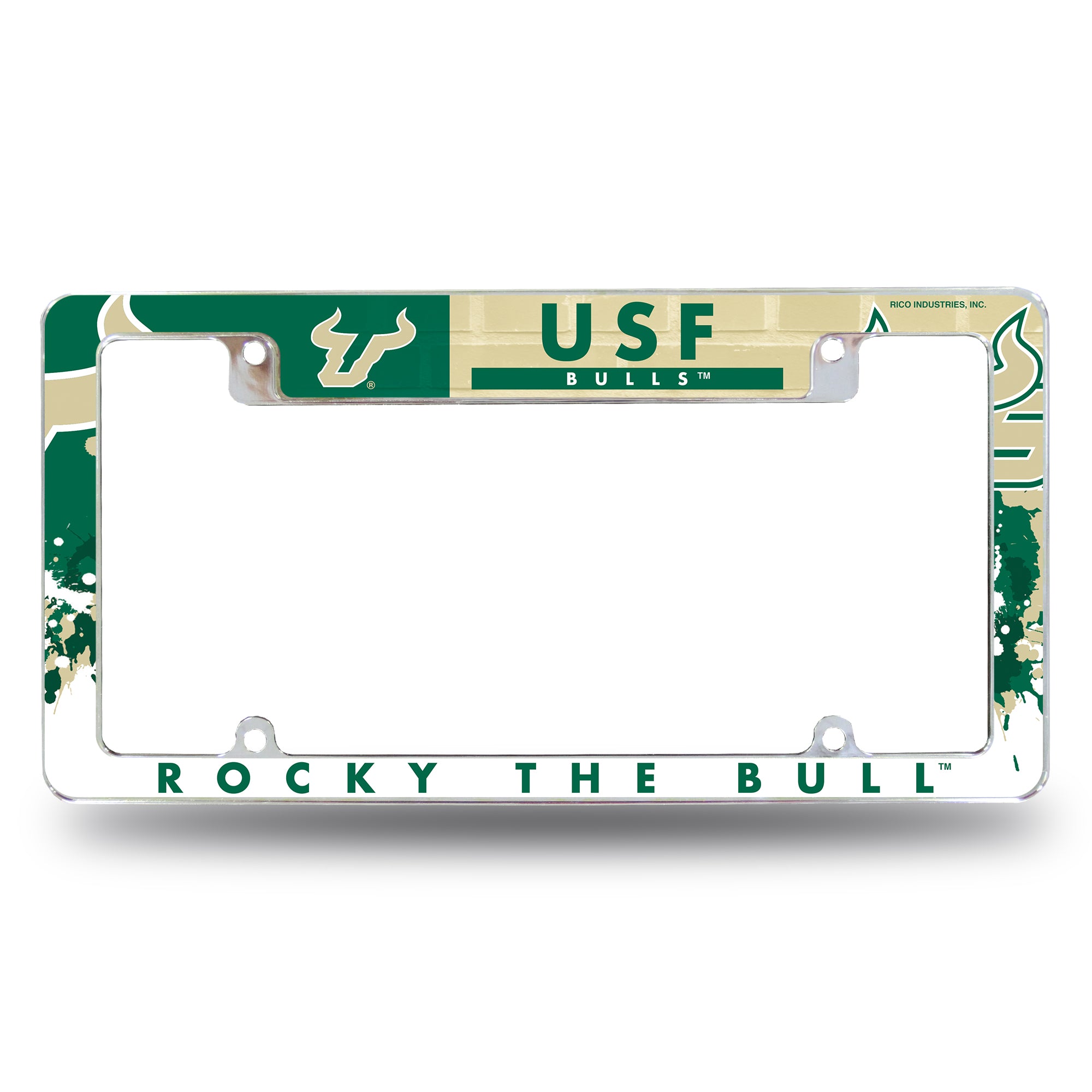 NCAA South Florida Bulls - USF All Over Chrome License Plate Frame ...