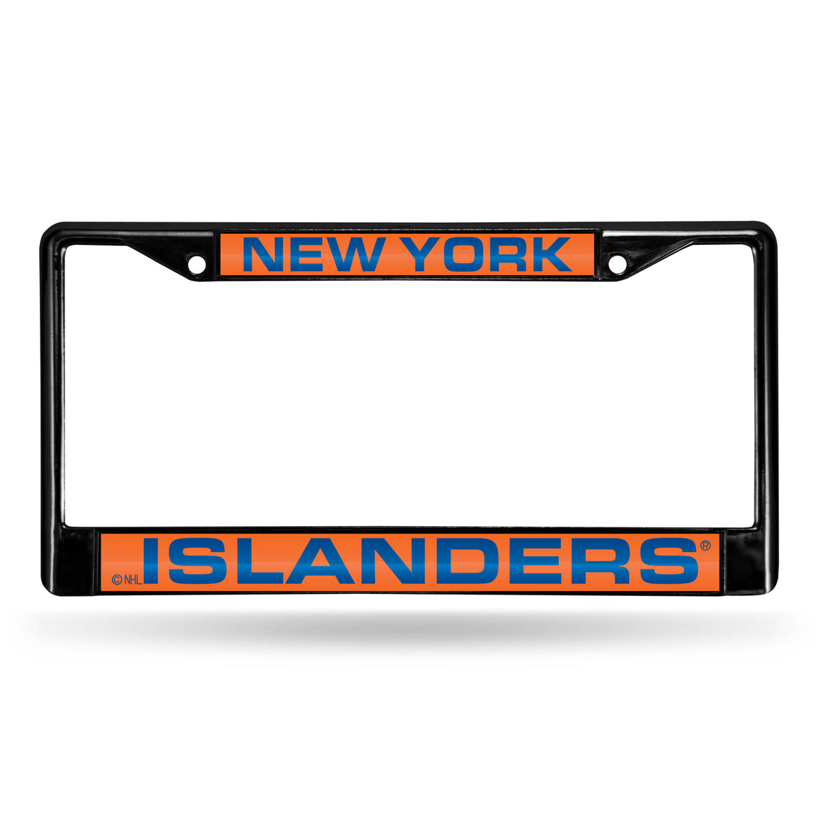 NHL New York Islanders Black Chrome Laser Cut License Plate Frame ...