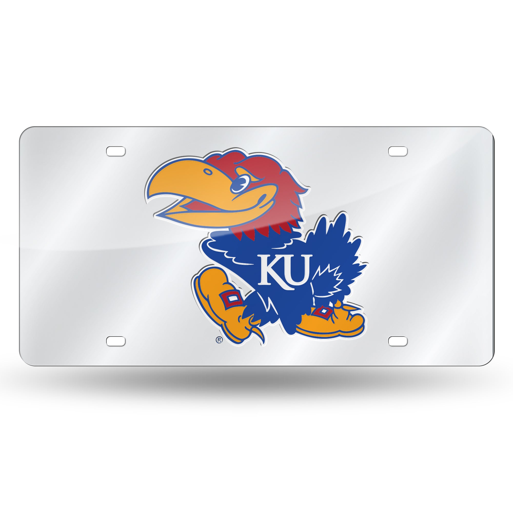 NCAA Kansas Jayhawks Silver Laser Cut Automobile Tag – League Outfitters