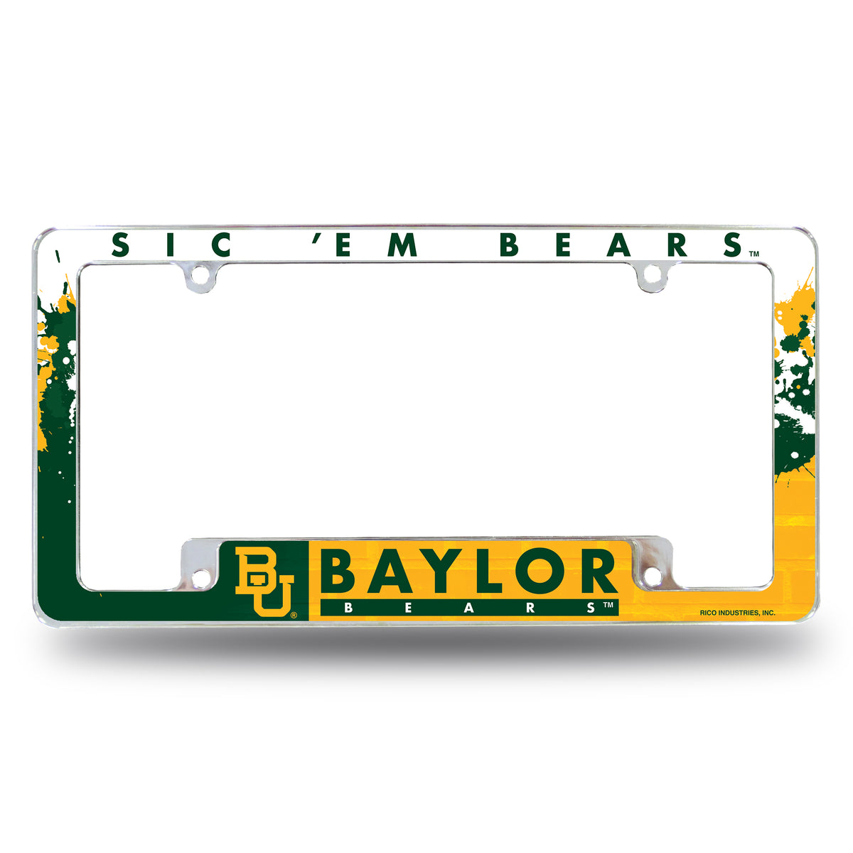 NCAA Baylor Bears All Over Chrome License Plate Frame – League Outfitters