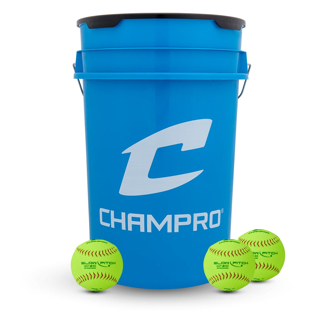 Champro Softball Bucket with 2 Dozen 12" Softballs – League Outfitters