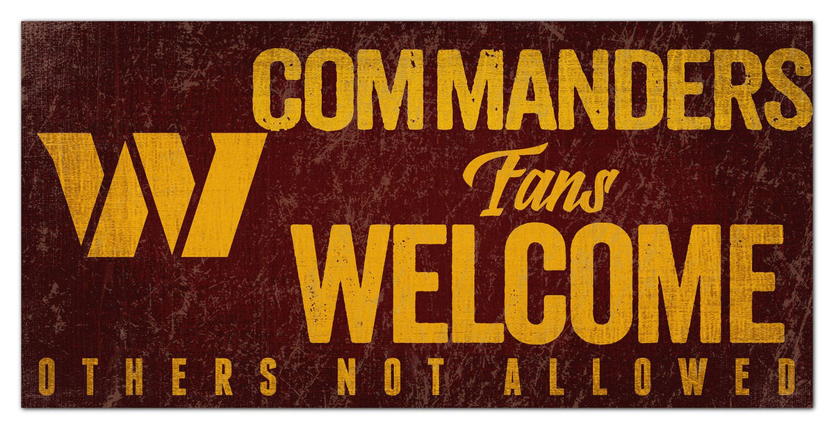 Fan Creations Washington Commanders Fans Welcome Wood Sign 12x6 ...